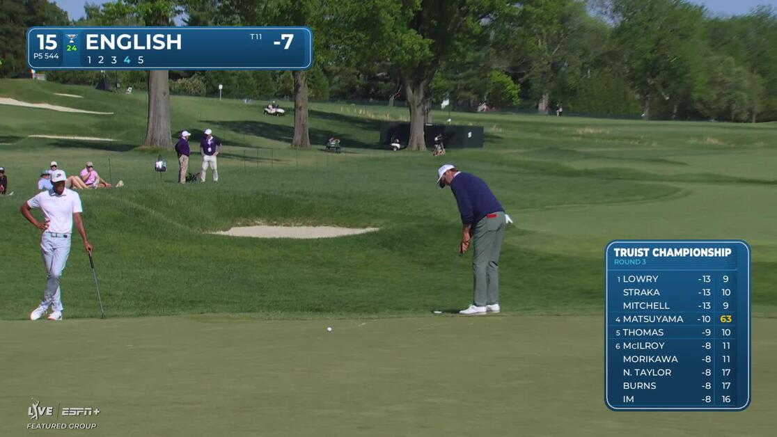 Harris English | Round 3 | 15th hole | Shot 5 | 2025 Truist Championship