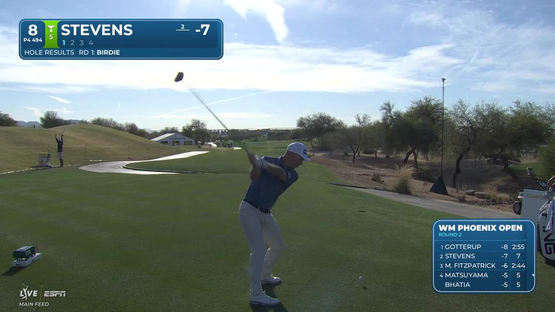 Sam Stevens | Round 2 | 8th hole | Shot 1 | 2026 WM Phoenix Open