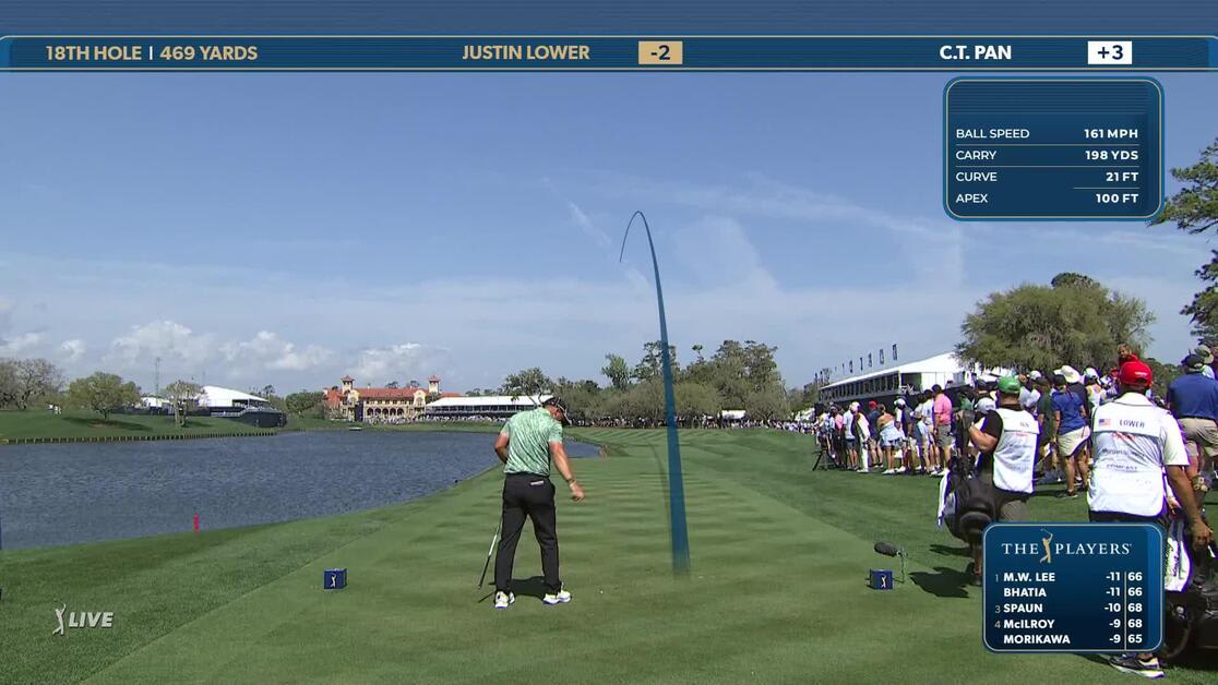 Justin Lower | Round 3 | 18th hole | Shot 1 | 2025 THE PLAYERS