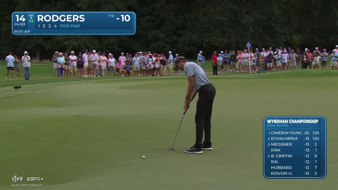 Patrick Rodgers | Round 4 | 14th hole | Shot 4 | 2025 Wyndham
