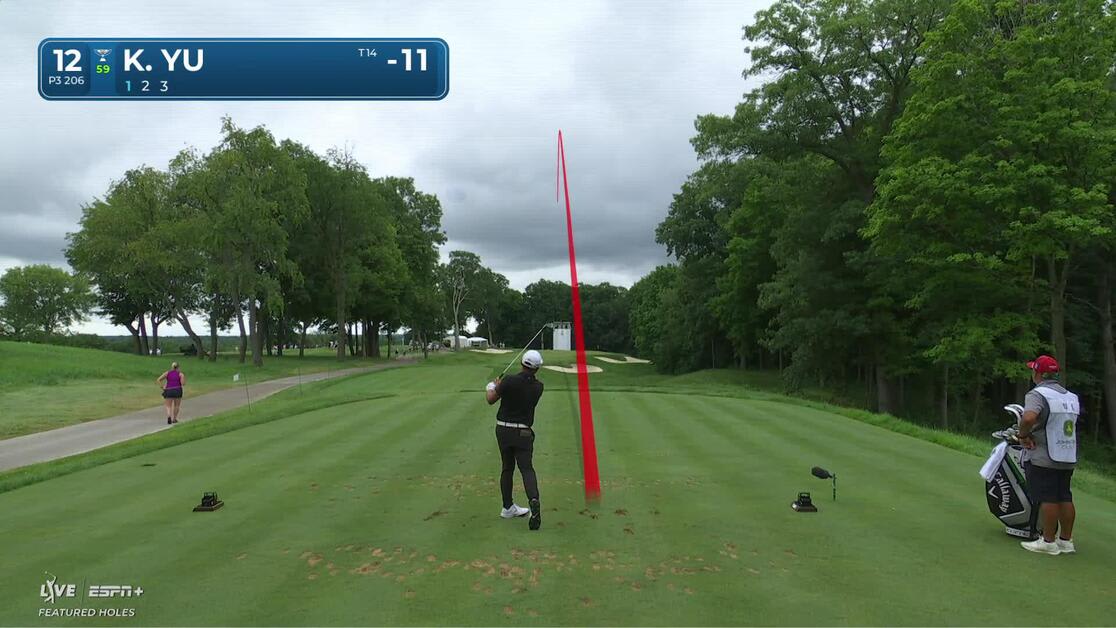 Kevin Yu | Round 4 | 12th hole | Shot 1 | 2025 John Deere