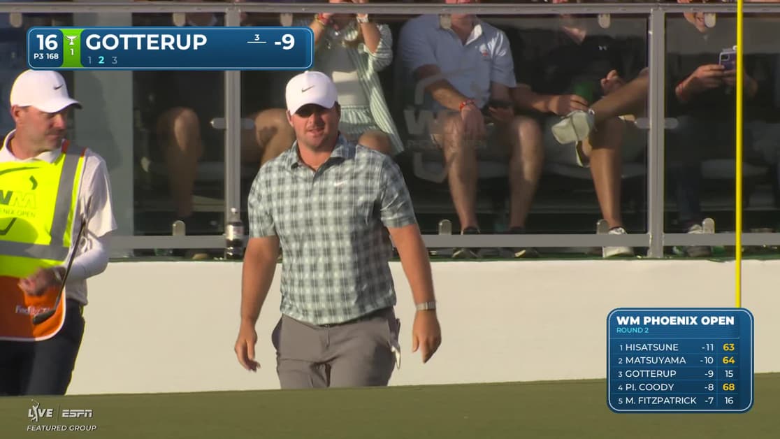 Chris Gotterup | Round 2 | 16th hole | Shot 2 | 2026 WM Phoenix Open
