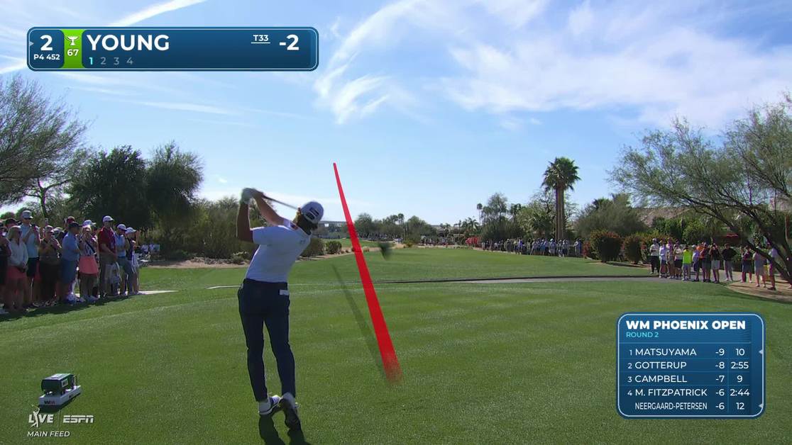 Cameron Young | Round 2 | 2nd hole | Shot 1 | 2026 WM Phoenix Open