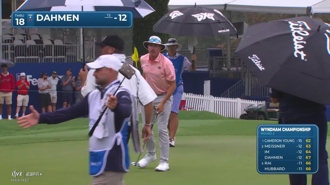 Joel Dahmen | Round 2 | 18th hole | Shot 4 | 2025 Wyndham