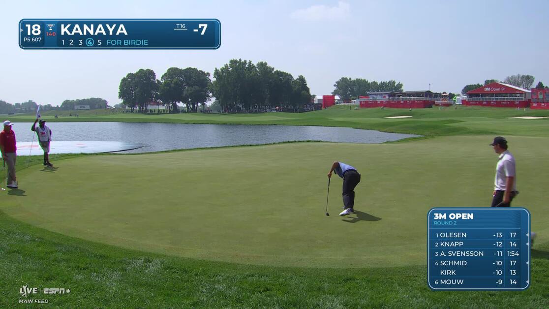 Takumi Kanaya | Round 2 | 18th hole | Shot 4 | 2025 3M Open