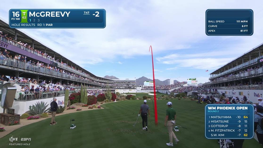 Max McGreevy | Round 2 | 16th hole | Shot 1 | 2026 WM Phoenix Open