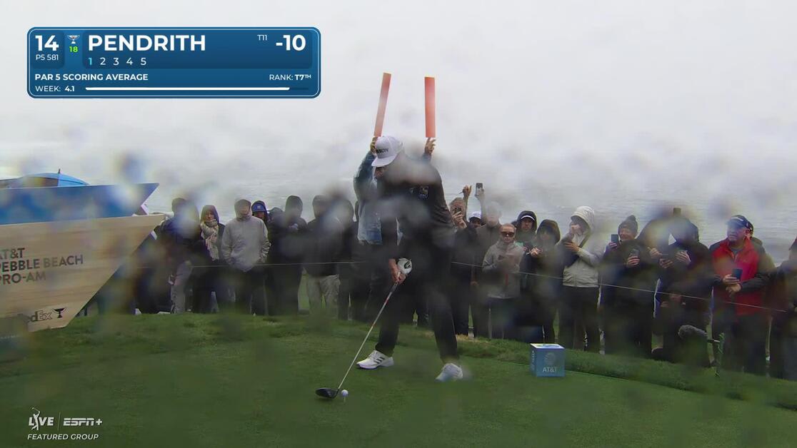 Taylor Pendrith | Round 3 | 14th hole | Shot 1 | 2025 AT&T Pebble Beach
