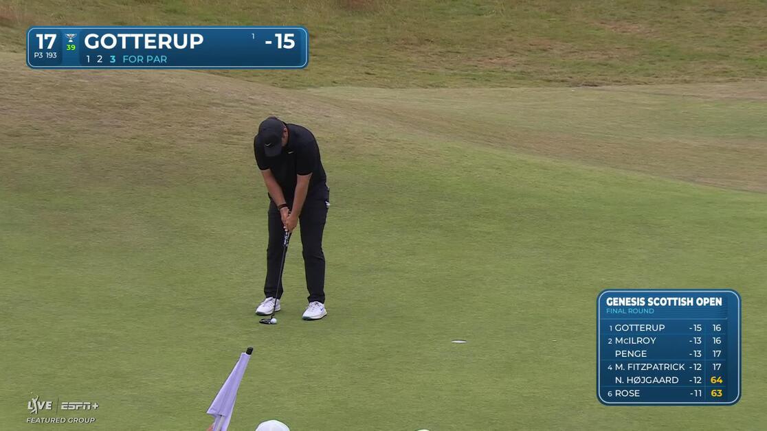 Chris Gotterup | Round 4 | 17th hole | Shot 3 | 2025 Genesis Scottish Open
