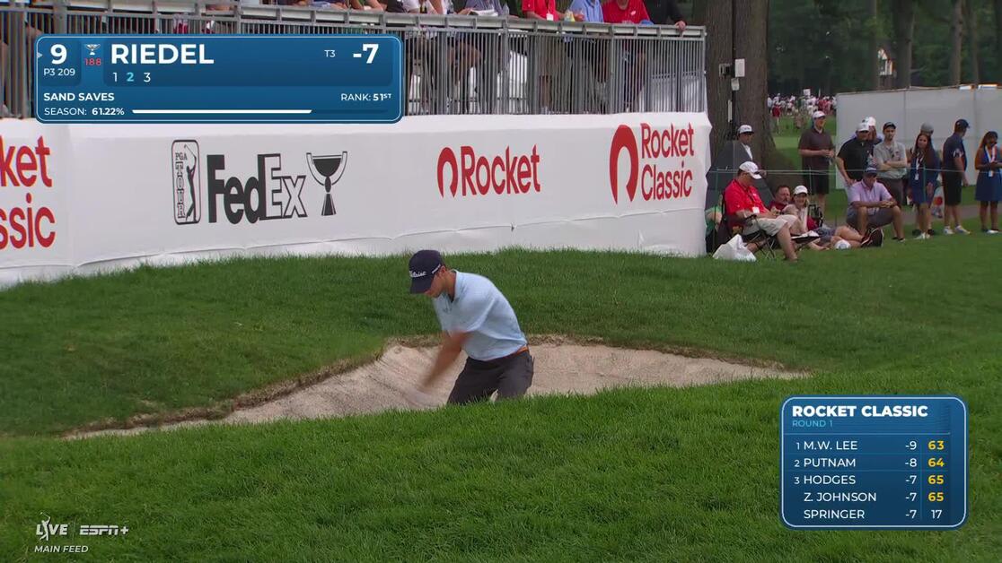 Matthew Riedel | Round 1 | 9th hole | Shot 2 | 2025 Rocket Classic