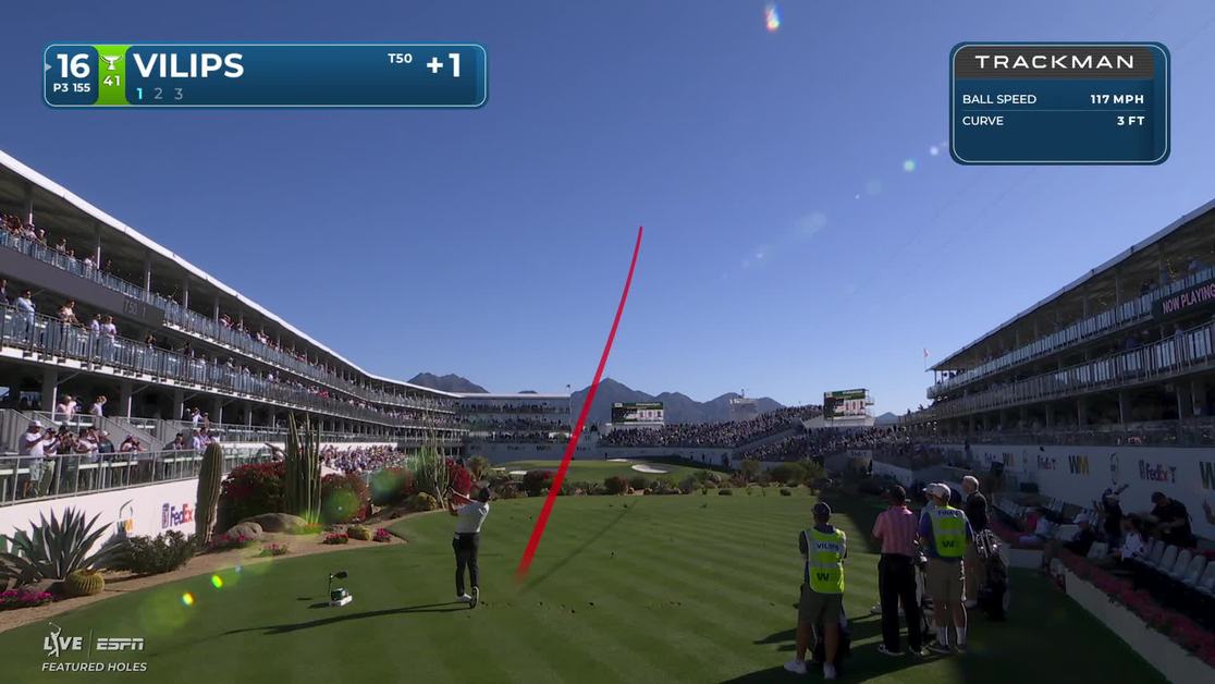 Karl Vilips | Round 1 | 16th hole | Shot 1 | 2026 WM Phoenix Open