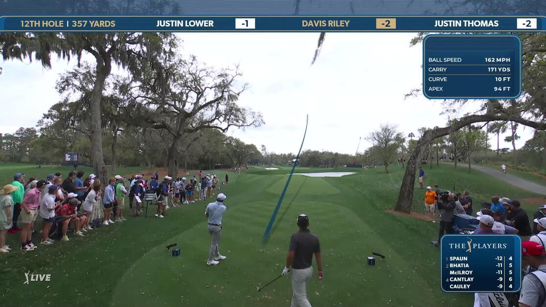 Davis Riley | Round 4 | 12th hole | Shot 1 | 2025 THE PLAYERS