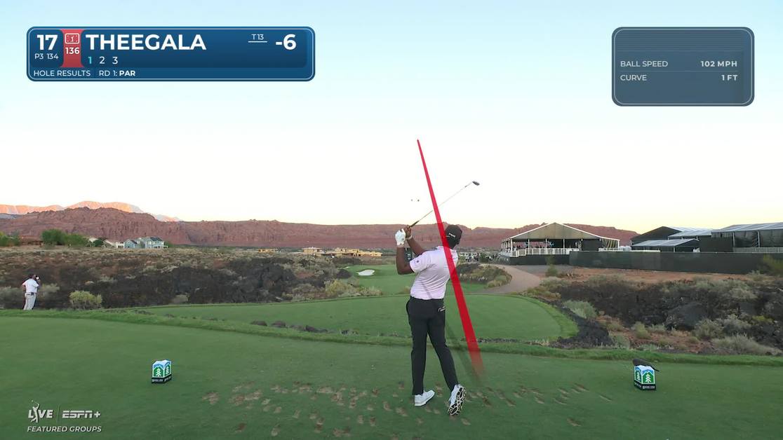 Sahith Theegala | Round 2 | 17th hole | Shot 1 | 2025 Bank of Utah