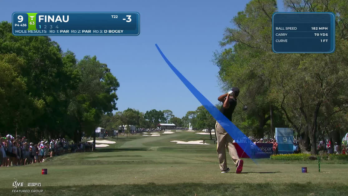 Tony Finau | Round 4 | 9th hole | Shot 1 | 2026 Valspar