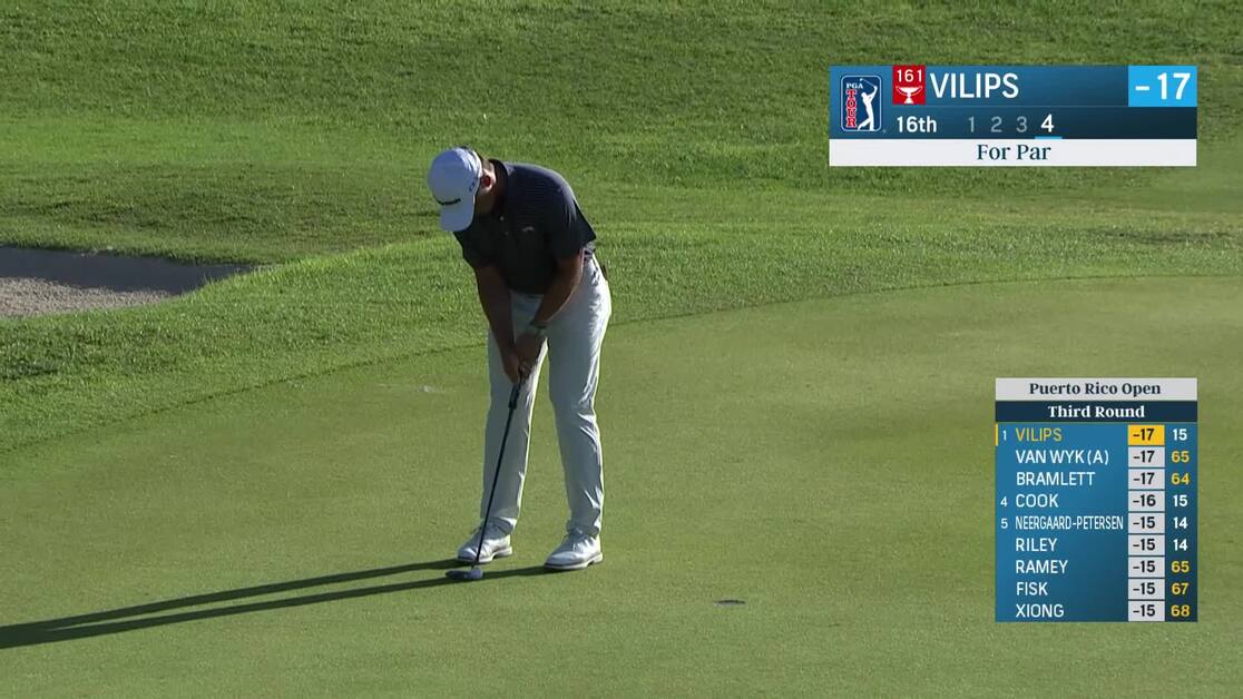 Karl Vilips | Round 3 | 16th hole | Shot 4 | 2025 Puerto Rico
