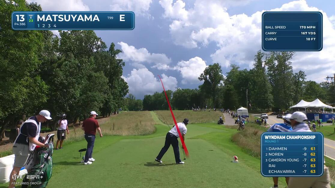 Hideki Matsuyama | Round 1 | 13th hole | Shot 1 | 2025 Wyndham