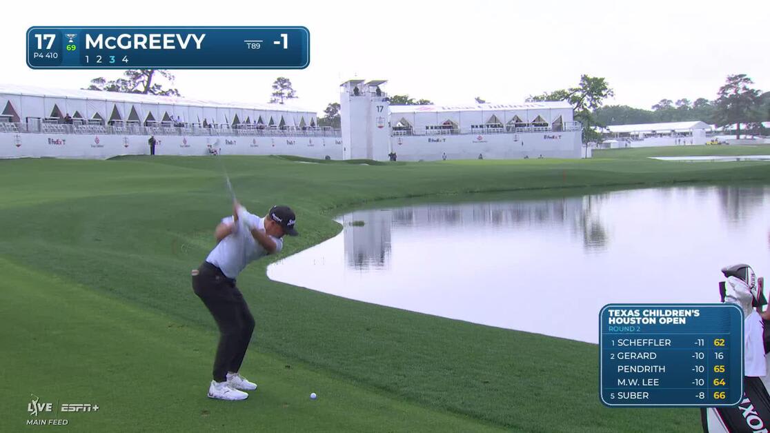 Max McGreevy | Round 2 | 17th hole | Shot 3 | 2025 Houston Open