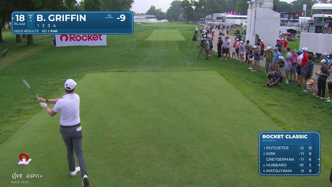 Ben Griffin | Round 2 | 18th hole | Shot 1 | 2025 Rocket Classic
