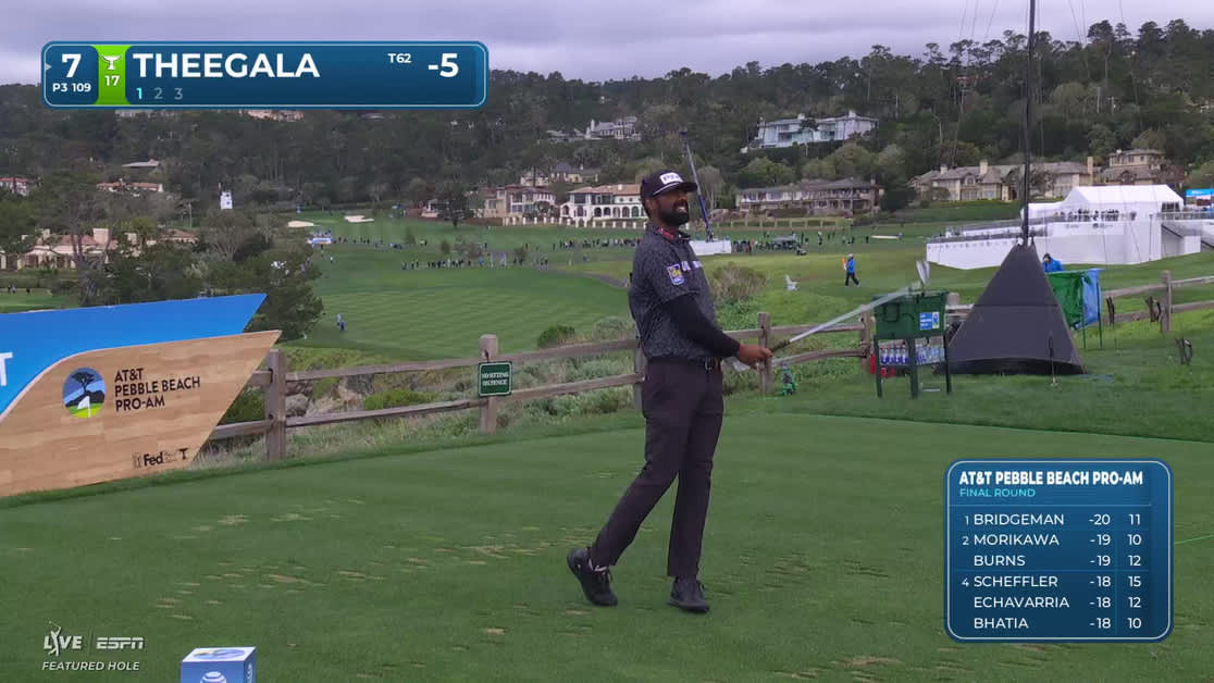 Sahith Theegala | Round 4 | 7th hole | Shot 1 | 2026 AT&T Pebble Beach