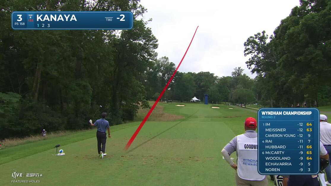 Takumi Kanaya | Round 2 | 3rd hole | Shot 1 | 2025 Wyndham