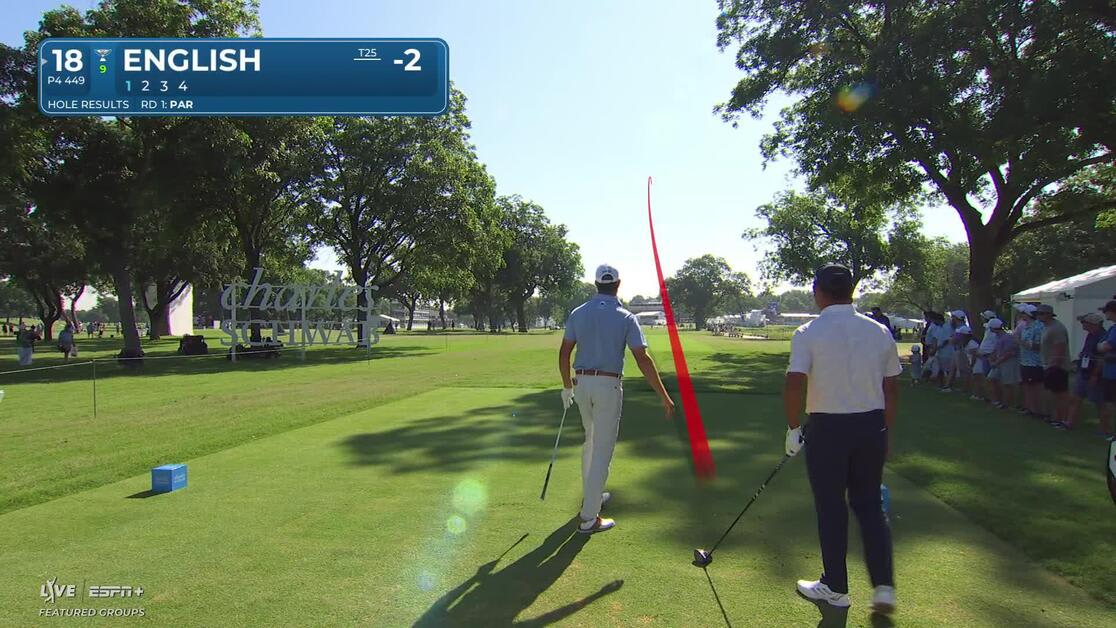 Harris English | Round 2 | 18th hole | Shot 1 | 2025 Charles Schwab