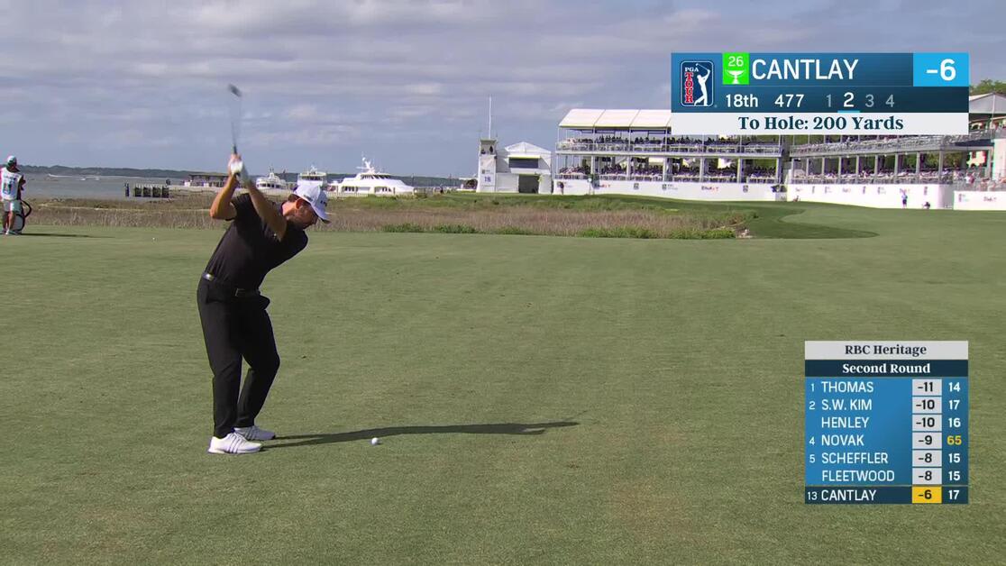Patrick Cantlay | Round 2 | 18th hole | Shot 2 | 2025 RBC Heritage