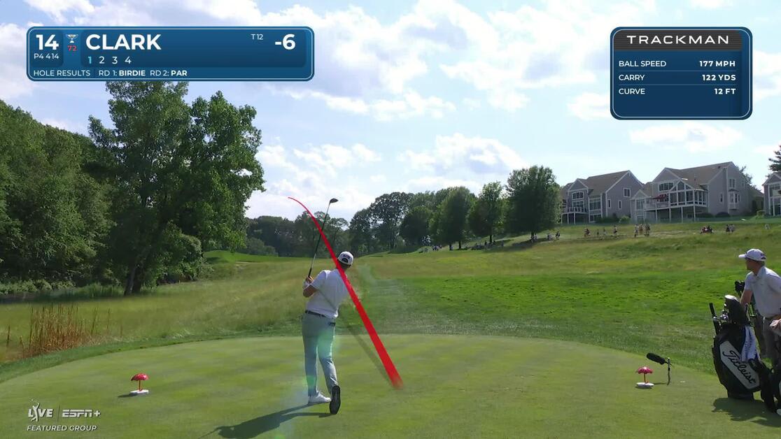 Wyndham Clark | Round 3 | 14th hole | Shot 1 | 2025 Travelers