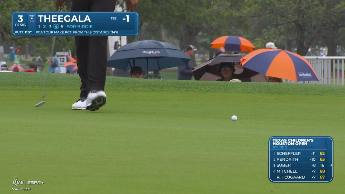 Sahith Theegala | Round 2 | 3rd hole | Shot 5 | 2025 Houston Open