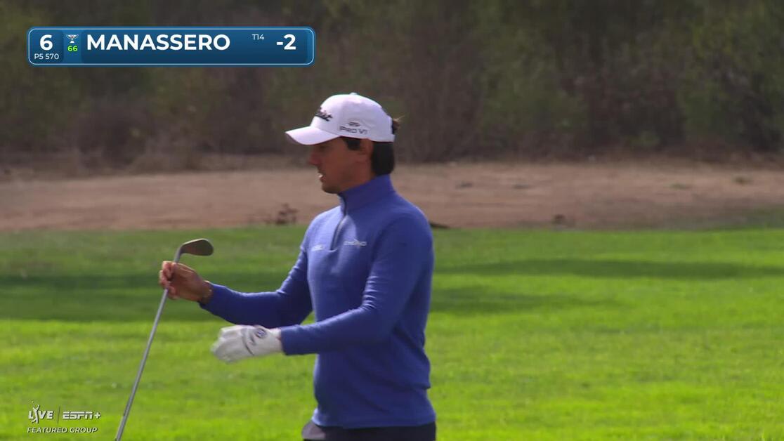 Matteo Manassero | Round 4 | 6th hole | Shot 3 | 2025 Farmers