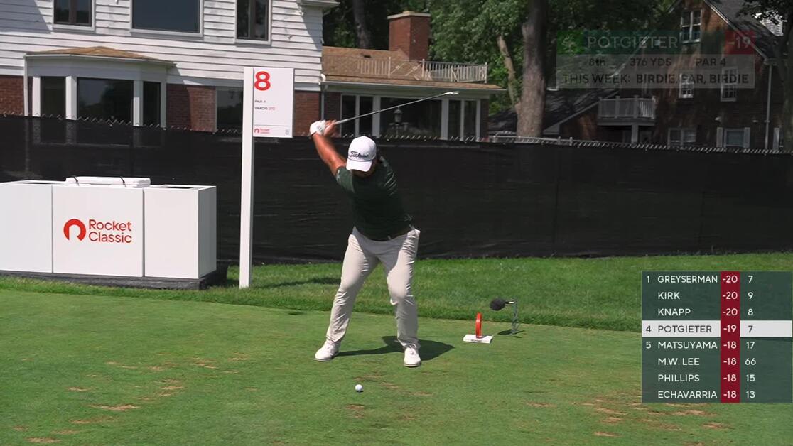 Aldrich Potgieter | Round 4 | 8th hole | Shot 1 | 2025 Rocket Classic