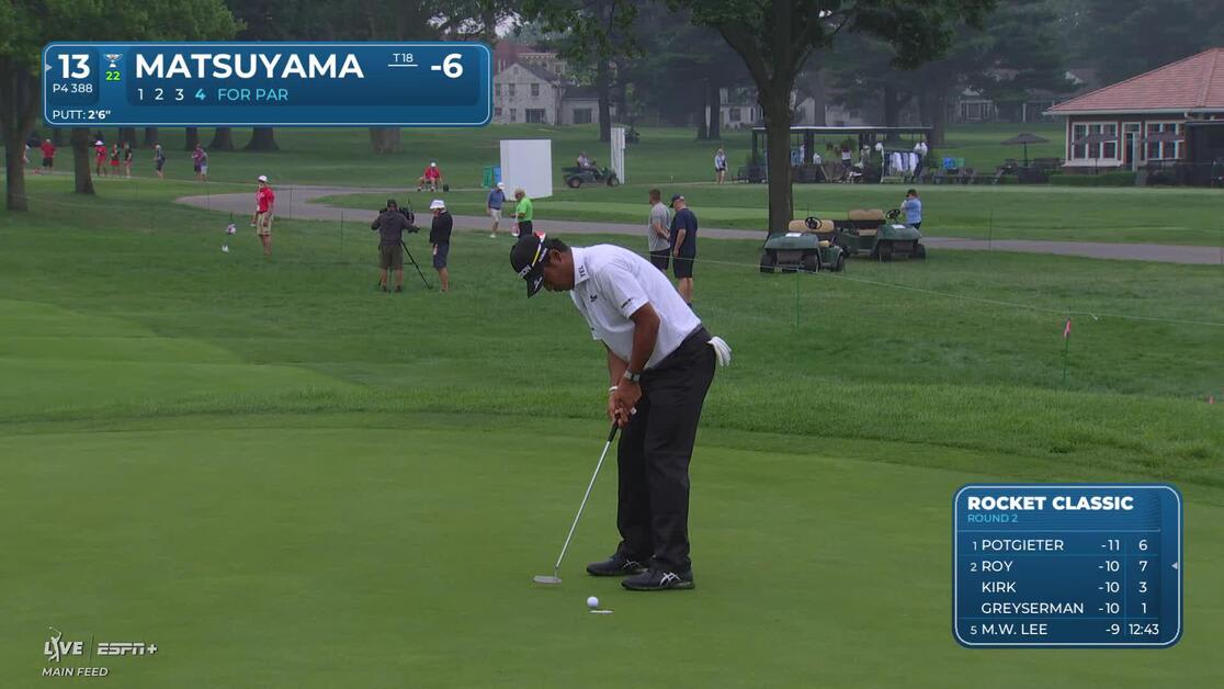 Hideki Matsuyama | Round 2 | 13th hole | Shot 4 | 2025 Rocket Classic