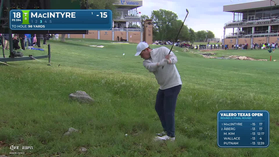 Robert MacIntyre | Round 3 | 18th hole | Shot 3 | 2026 Valero