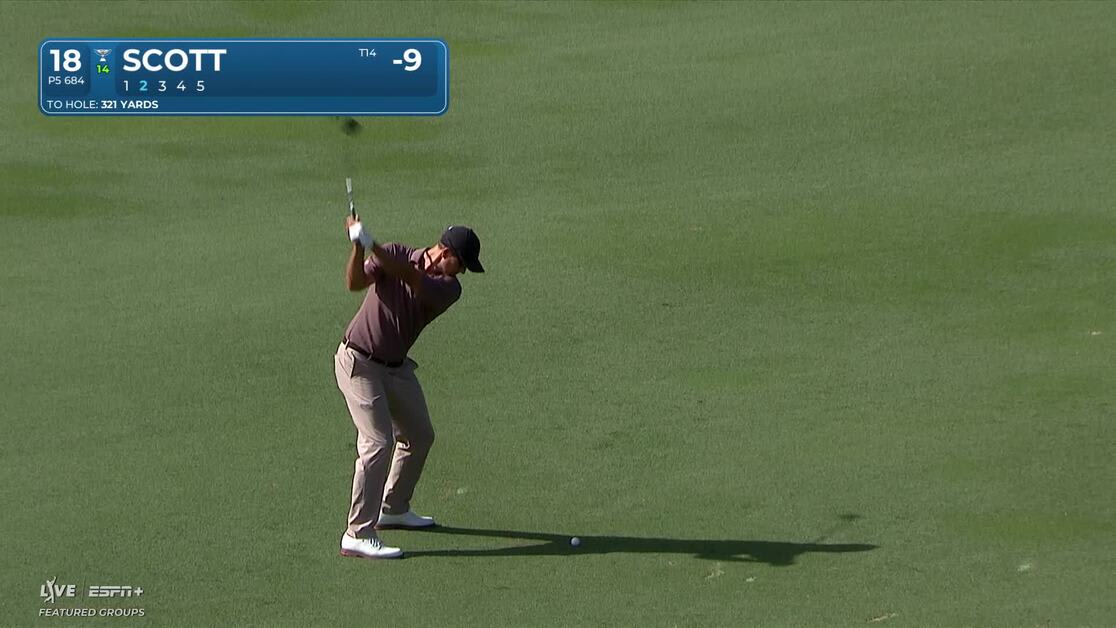 Adam Scott | Round 2 | 18th hole | Shot 2 | 2025 The Sentry