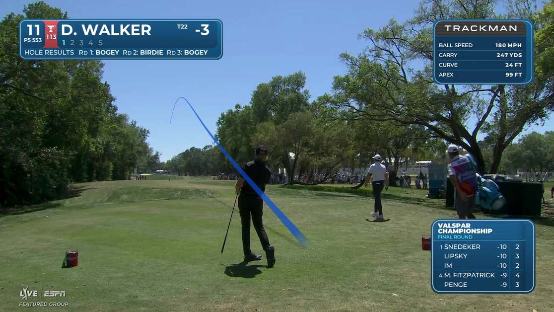 Danny Walker | Round 4 | 11th hole | Shot 1 | 2026 Valspar