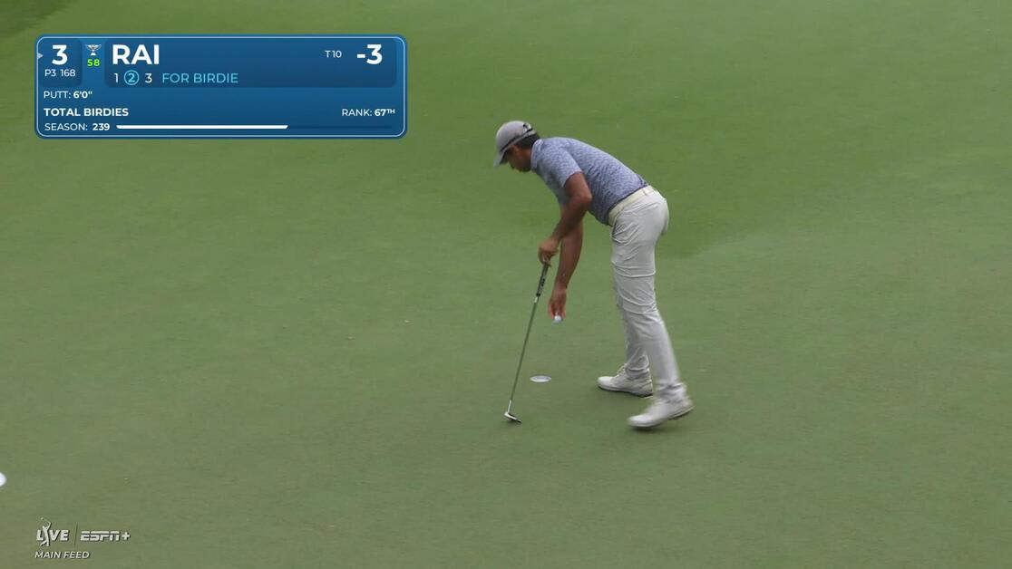 Aaron Rai | Round 1 | 3rd hole | Shot 2 | 2025 Wyndham