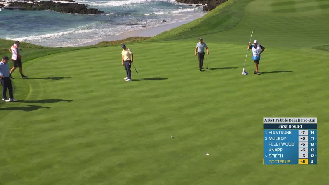 Chris Gotterup | Round 1 | 9th hole | Shot 3 | 2026 AT&T Pebble Beach
