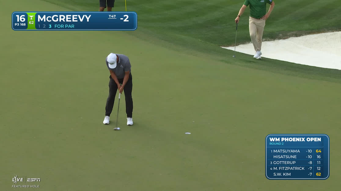 Max McGreevy | Round 2 | 16th hole | Shot 3 | 2026 WM Phoenix Open