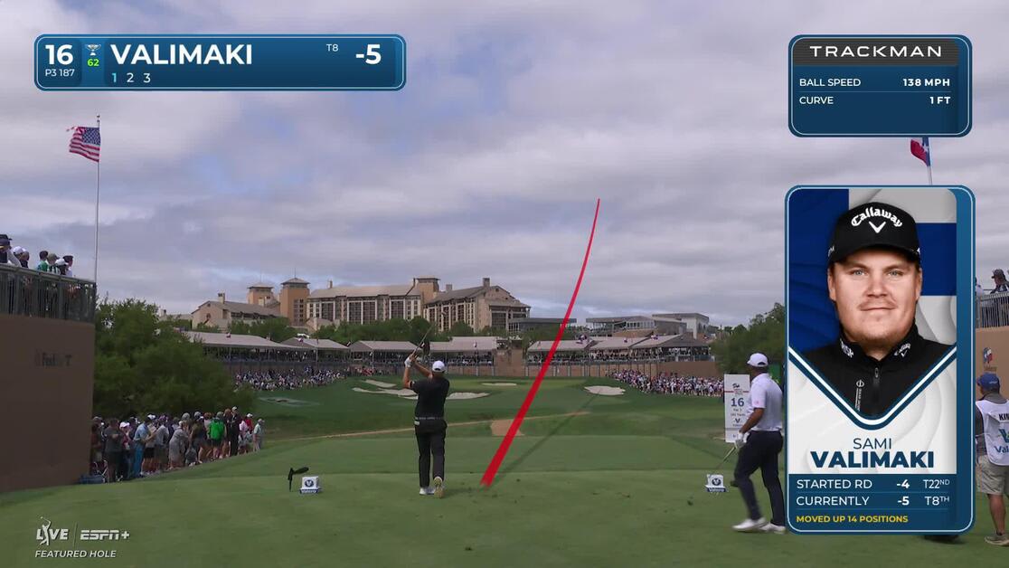 Sami Valimaki | Round 3 | 16th hole | Shot 1 | 2025 Valero