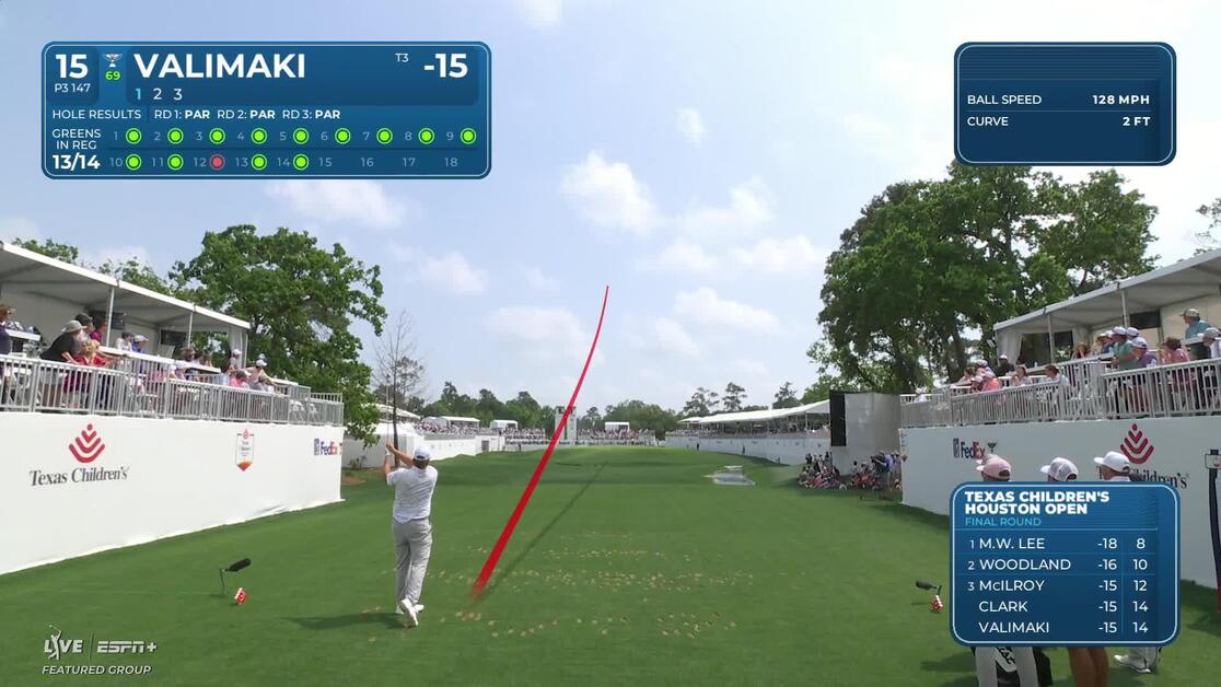 Sami Valimaki | Round 4 | 15th hole | Shot 1 | 2025 Houston Open