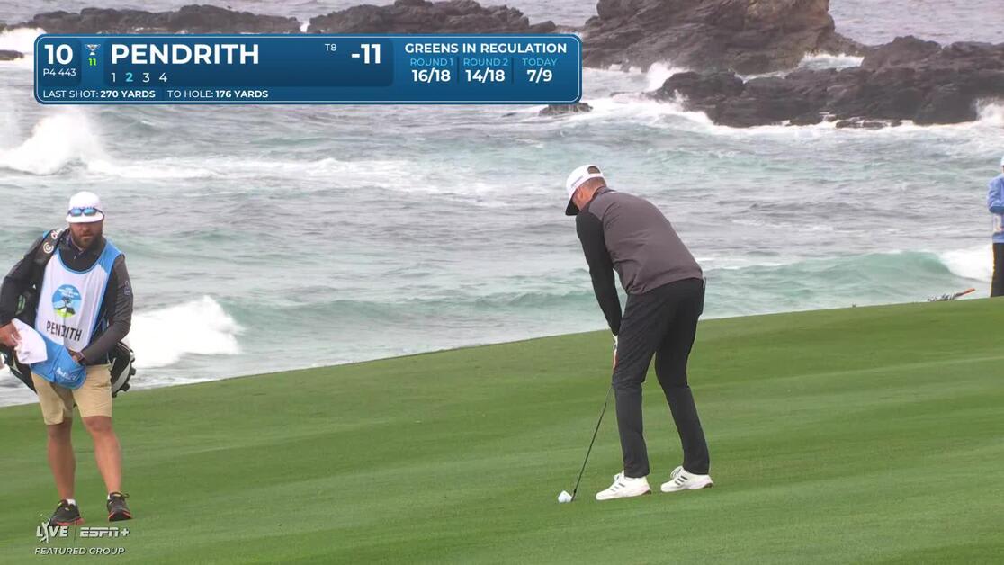 Taylor Pendrith | Round 3 | 10th hole | Shot 2 | 2025 AT&T Pebble Beach