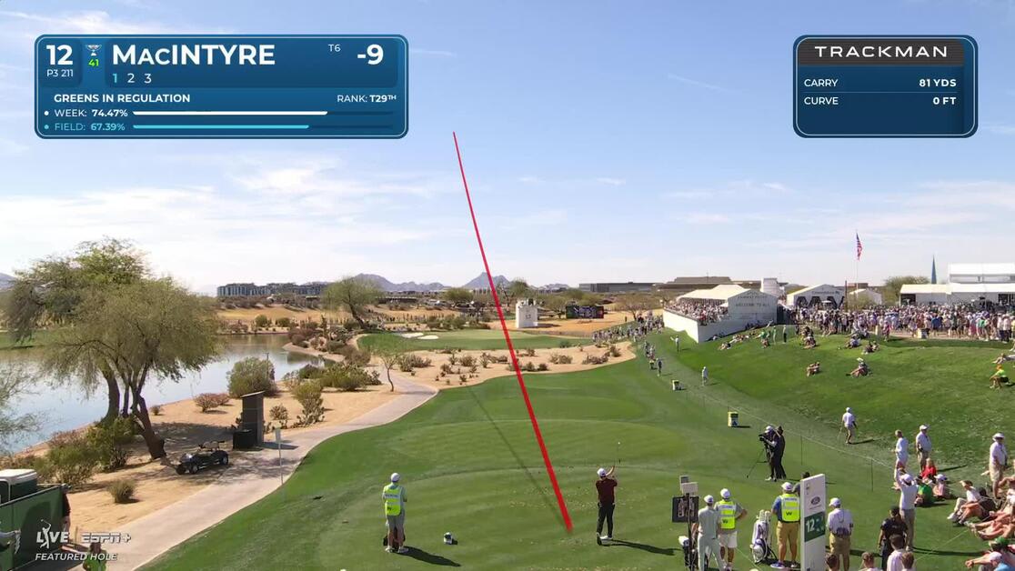 Robert MacIntyre | Round 3 | 12th hole | Shot 1 | 2025 WM Phoenix Open