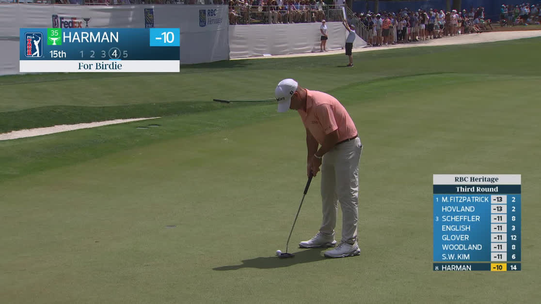 Brian Harman | Round 3 | 15th hole | Shot 4 | 2026 RBC Heritage