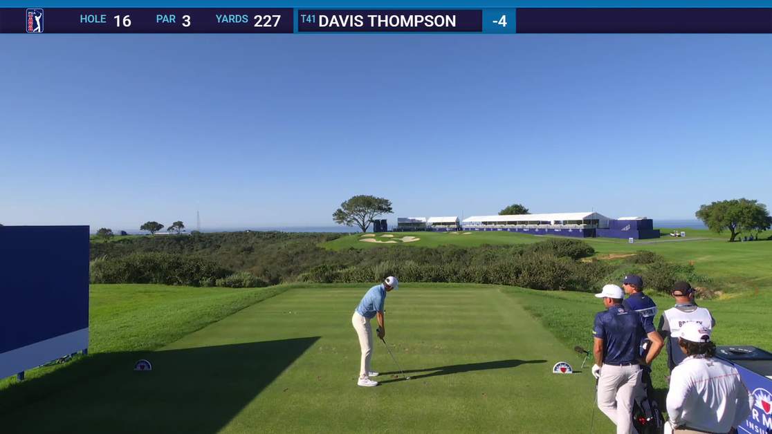 Davis Thompson | Round 4 | 16th hole | Shot 1 | 2026 Farmers
