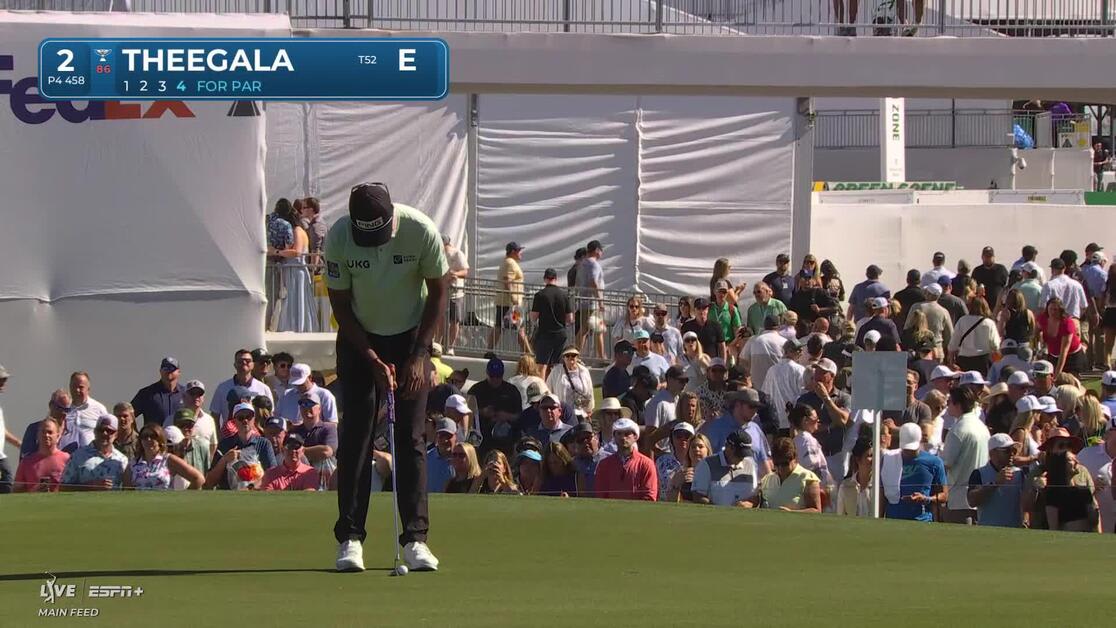 Sahith Theegala | Round 1 | 2nd hole | Shot 4 | 2025 WM Phoenix Open