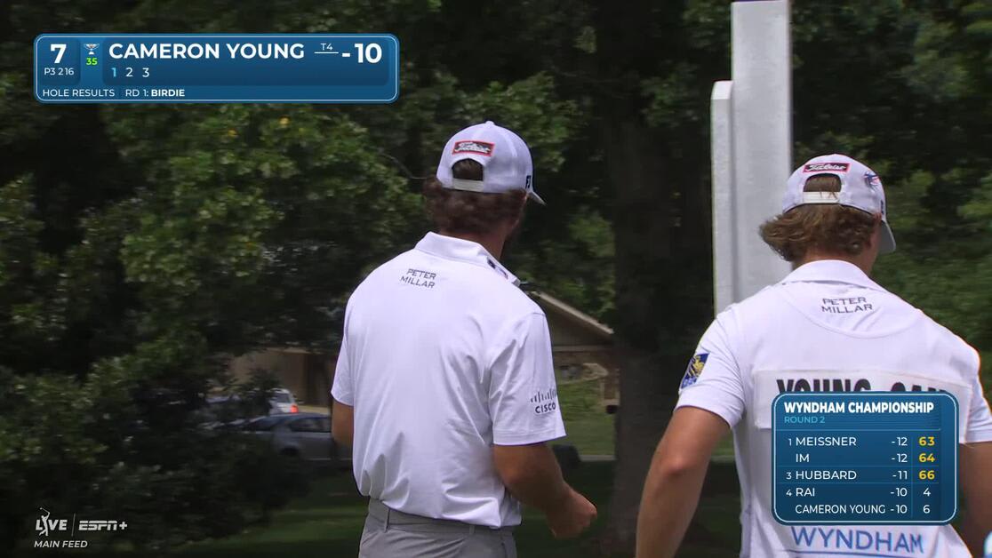 Cameron Young | Round 2 | 7th hole | Shot 1 | 2025 Wyndham