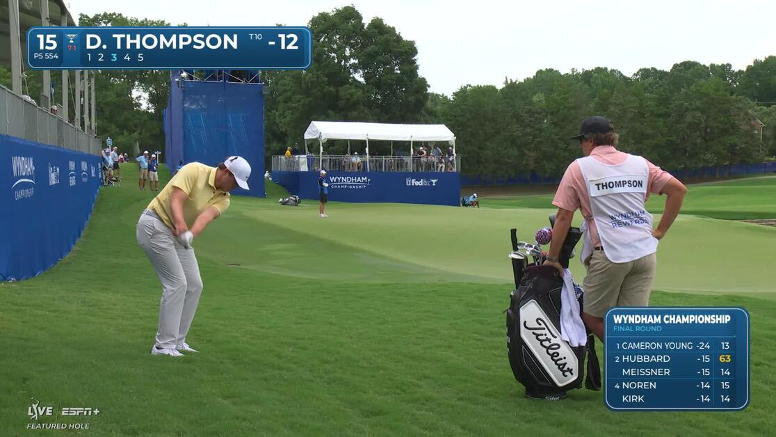 Davis Thompson | Round 4 | 15th hole | Shot 3 | 2025 Wyndham