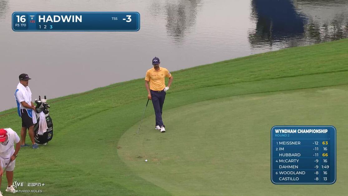 Adam Hadwin | Round 2 | 16th hole | Shot 3 | 2025 Wyndham