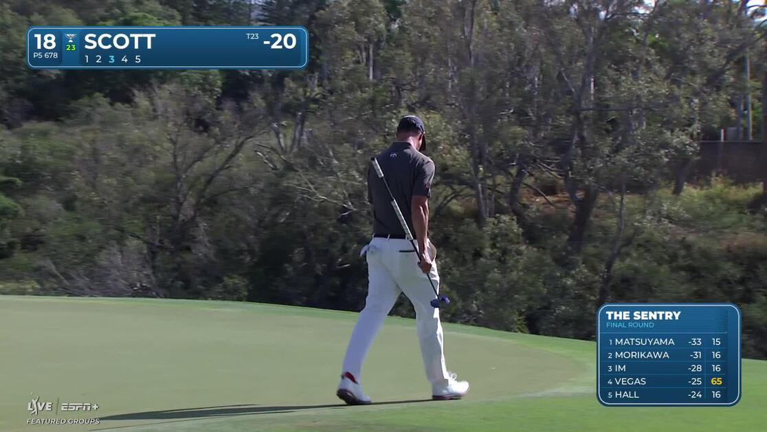 Adam Scott | Round 4 | 18th hole | Shot 3 | 2025 The Sentry
