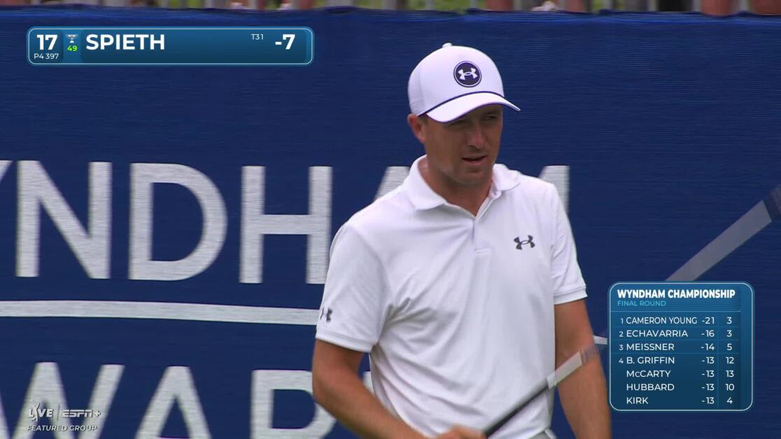 Jordan Spieth | Round 4 | 17th hole | Shot 2 | 2025 Wyndham
