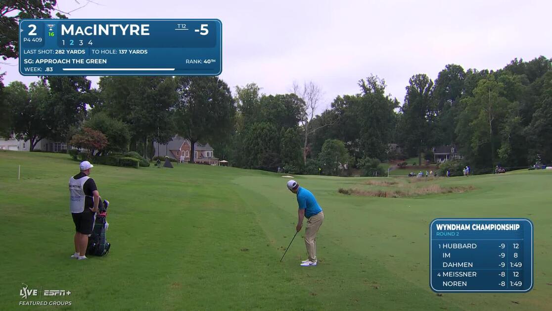 Robert MacIntyre | Round 2 | 2nd hole | Shot 2 | 2025 Wyndham