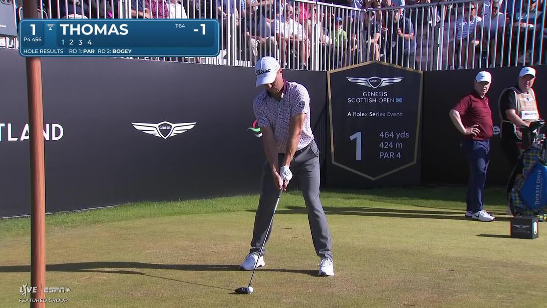 Justin Thomas | Round 3 | 1st hole | Shot 1 | 2025 Genesis Scottish Open
